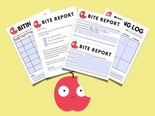 Bite Report Bundle | Bite Notice | Bite Log | Bite Letter To Parents ...