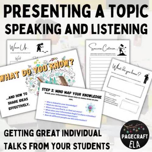 Student Choice Talk | Individual Presentation | Oracy | Speaking and ...