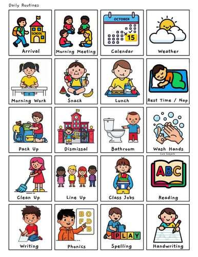 Set 1 : Editable Visual Schedule with 100 Icons & Templates ...