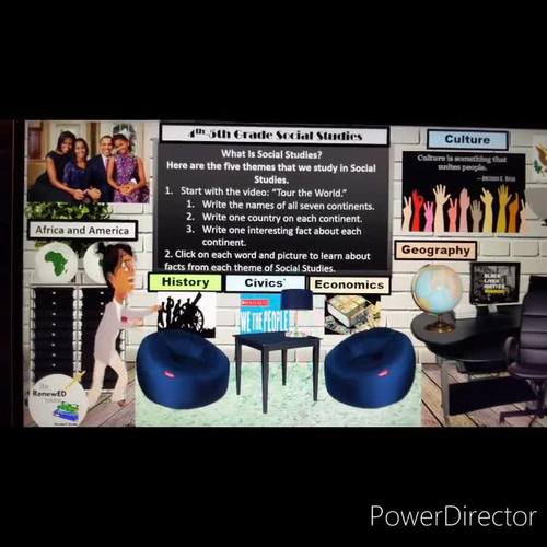 Interactive Virtual Bitmoji Social Studies Classroom by The RenewED Teacher