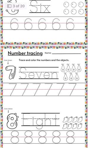 Number Tracing, Addition & Subtraction Within 10 | Number Practice