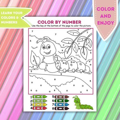Spring Color by Number Worksheets: Preschool and Kindergarten Coloring ...