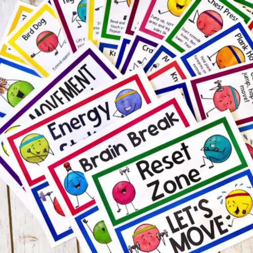 Movement Cards | Sensory Brain Break | Self-Regulation Strategies ...