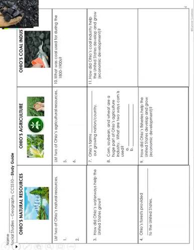 Ohio Resources Social Studies 10 Economic Development by Summer Sweetness