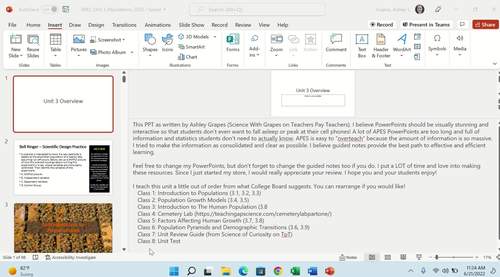 AP Environmental Science Unit 3 Populations COMPLETE Unit BUNDLE! 2022!