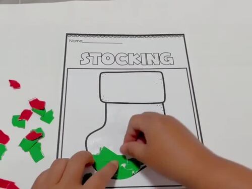 Christmas Tear Art Crafts | Fine Motor Christmas Crafts | TPT