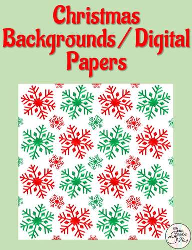 Christmas Background / Digital Papers & Clip Art Red Green White