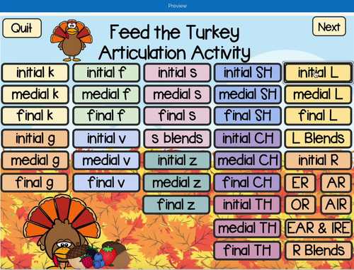 Thanksgiving Speech Therapy Articulation Activity Boom Cards™ Feed the ...