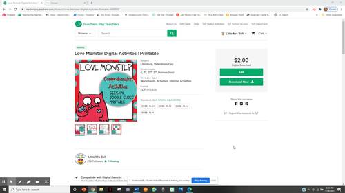 Love Monster Digital Activites | Printable by Happy Kid Print | TPT