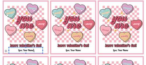 Retro Candy Hearts Valentine's Day Gift Tag to Students by Kimberly ...