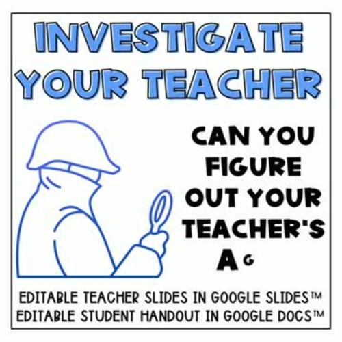 Investigate Your Teacher - Beginning of the Year Activity by Lessons ...