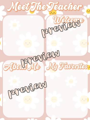 Meet the Teacher Template Editable - Retro Daisy Smiley by Anh Huynh