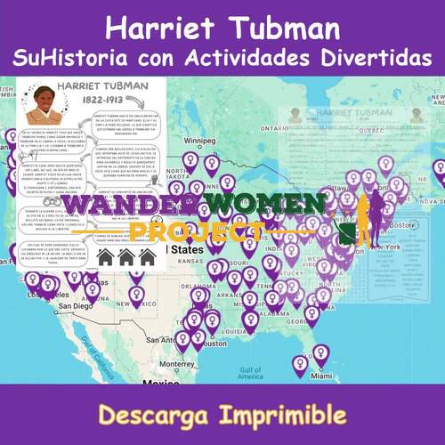 Harriet Tubman - Historia y Actividades Divertidas; A Worksheet in Spanish