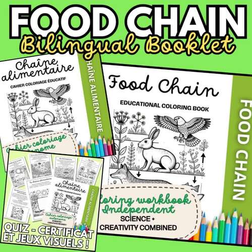 Food Chain Chaîne Alimentaire Bilingual Worksheets | Science Coloring ...