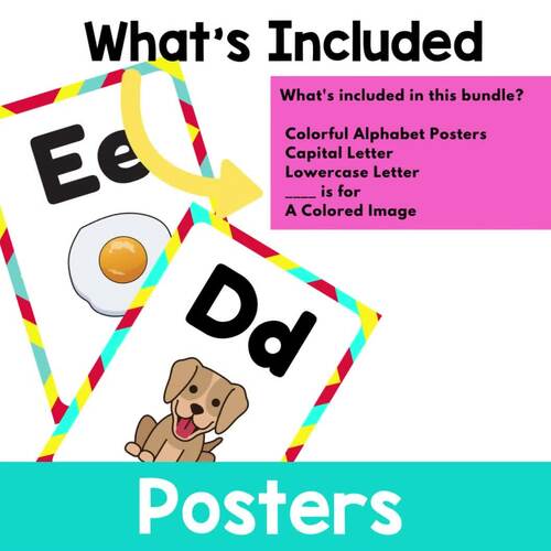 Letter Posters with a Colorful Border (Full Alphabet) | TPT