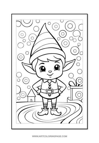 Christmas Coloring Pages Elf for Kids Vol. 16 – 100 Magical Holiday Designs