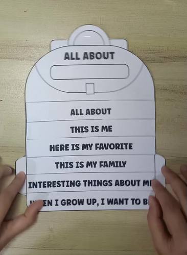 All About Me Flip Book Backpack Poster Craft Back to School Activity ...