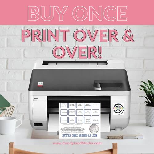 Volleyball Team Building Ice Breaker Game Printable by Candyland Studio