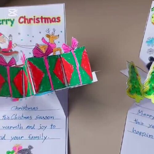 Pop-Up Merry Christmas Cards Craft : Christmas Day by Fun Every Day