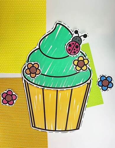 Spring Build a Cupcake Craft Spring Art Craftivity Cut & Paste ...