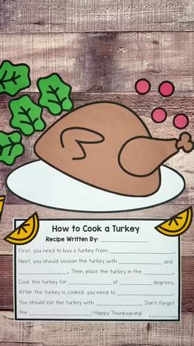 How to Cook a Turkey Craft | Thanksgiving Craft | Turkey Recipe ...