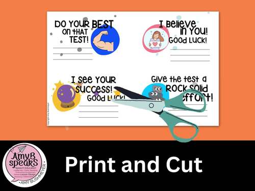 Good Luck Notes for Testing! Motivational Test Encouragement Printable ...