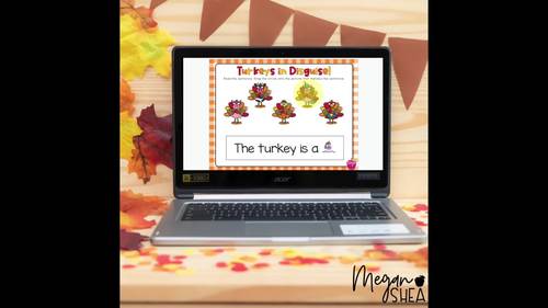Thanksgiving Digital Sentences Google Slides for Kindergarten Distance ...