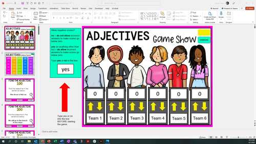 Adjectives Jeopardy-Style Review Game Show by Create-Abilities | TPT