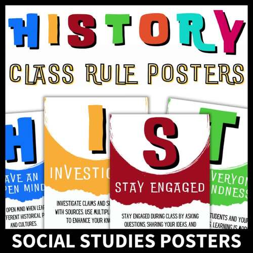 History Social Studies Class Rules Posters Classroom Expectations ...