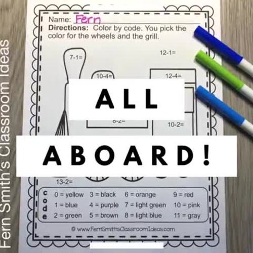 Polar Express Christmas Addition and Subtraction Color By Number Worksheets