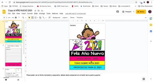 ¡Feliz Año Nuevo! | New Year's Flipbook in Spanish | Digital and Print