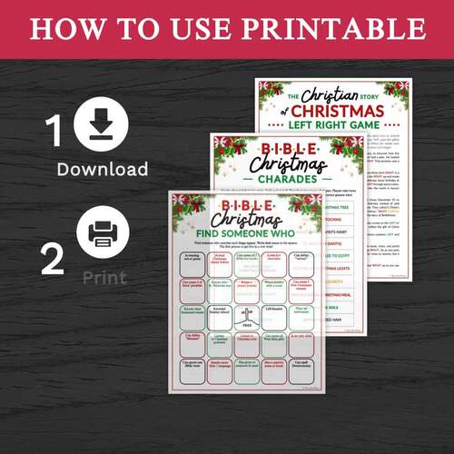 Christmas Bible Group Games BUNDLE: Printables for Church, Kids, Adults