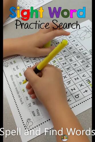 Kindergarten 1st Grade Sight Words High Frequency Words Search Spelling ...