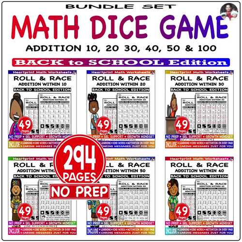 Roll and Race Math Dice Games | Addition to 10 - 100 Bundle Set Go ...