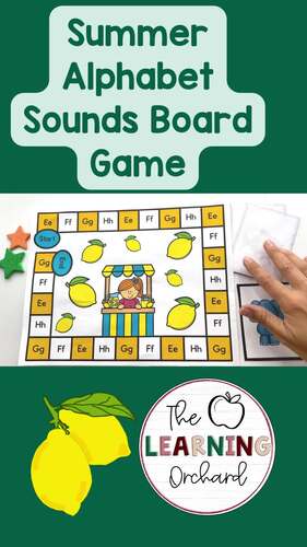 Summer Alphabet Initial Letter Board Game for Beginning Sound Review