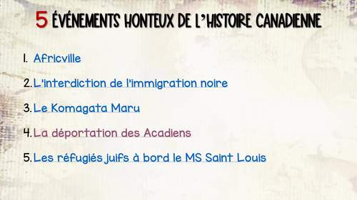 Canadian History Power Point vol. 2 | l'immigration by Franco Resources