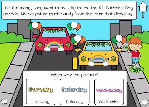 St. Patrick's Day WH Questions | Boom Cards for Speech by Speechin Made ...