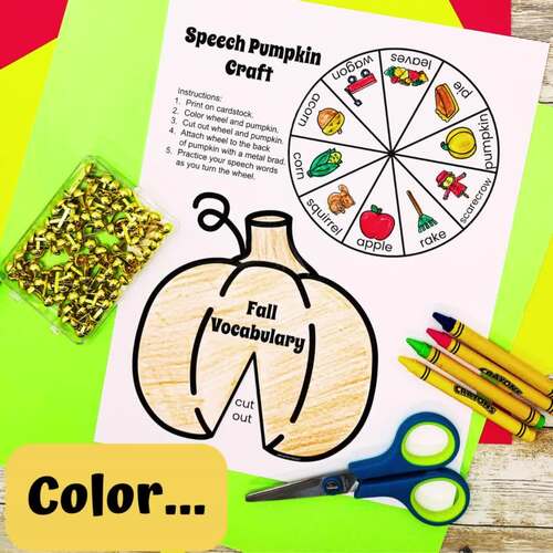 Pumpkin Craftivity Fall Speech Therapy Articulation Language Autumn ...