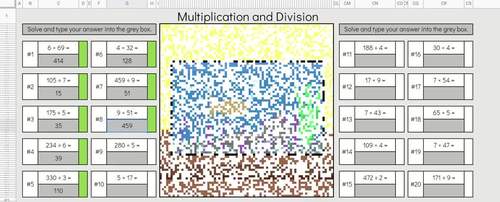 Digital Math Pixel Art | 4th Grade Fluency Multiplication & Division ...