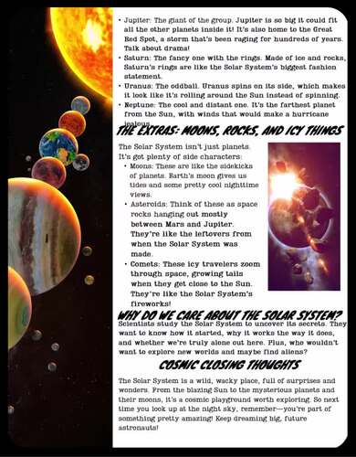 The Solar System Explained by Attainable Academics | TPT