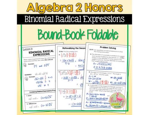 Binomial Radical Expressions Foldable by Jean Adams | TpT