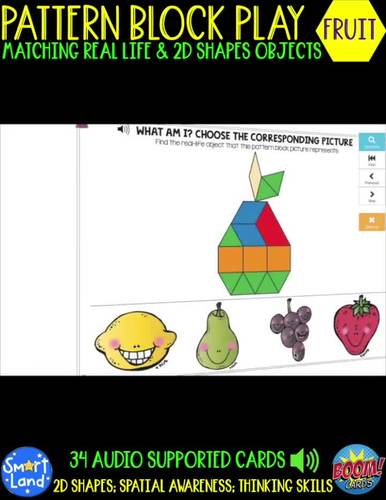 Pattern Blocks digital 2D shapes activities | Fruit "What am I" | TPT