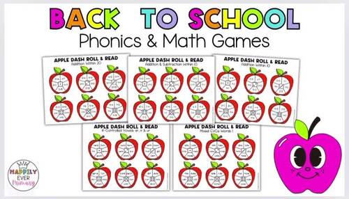 Back to School Activities Bundle | Math and Phonics Center Games