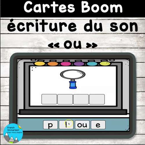 French phonics écriture avec le son composé "ou" sur Boom | TPT