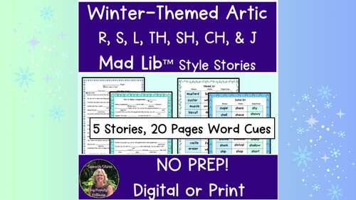 Winter Articulation Mad Lib Stories R S L TH SH CH J Speech Therapy