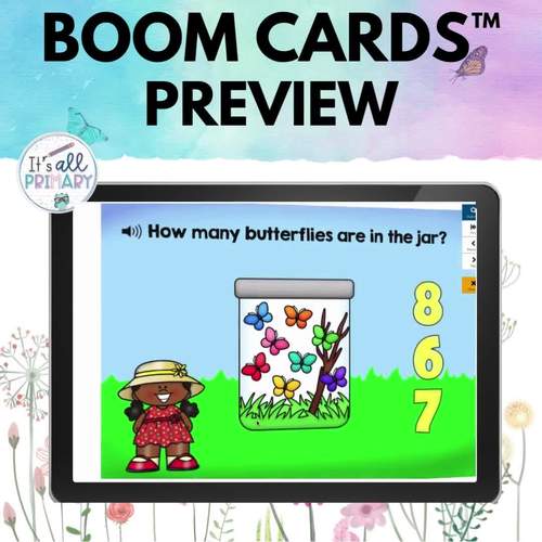 Numbers to 15 Counting Butterflies - BOOM™ CARDS by It's All Primary