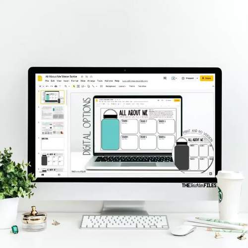 All About Me Water Bottle Activity Back to School Google Slides | TpT