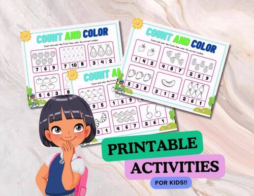 Kindergarten Math | Count and Color | Learn the Numbers | TPT