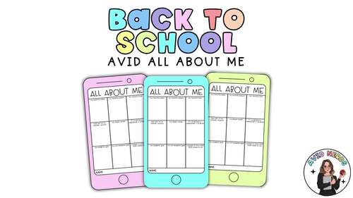 AVID All About Me Back to School Cell Phone Photos Activity | Art and ...