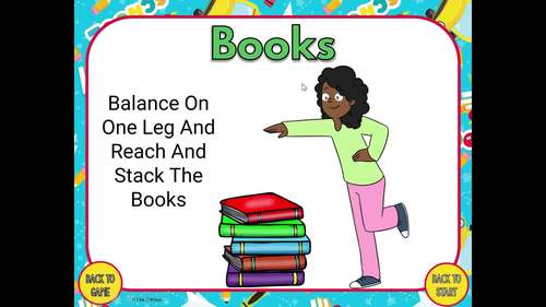 Back To School Gross Motor Digital Game by Pink Oatmeal | TPT